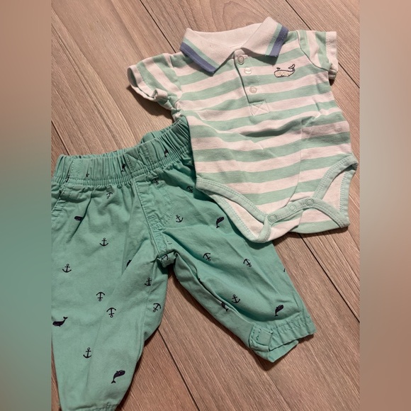 Laura Ashley | Matching Sets | Laura Ashley Mint And White Baby Outfit ...